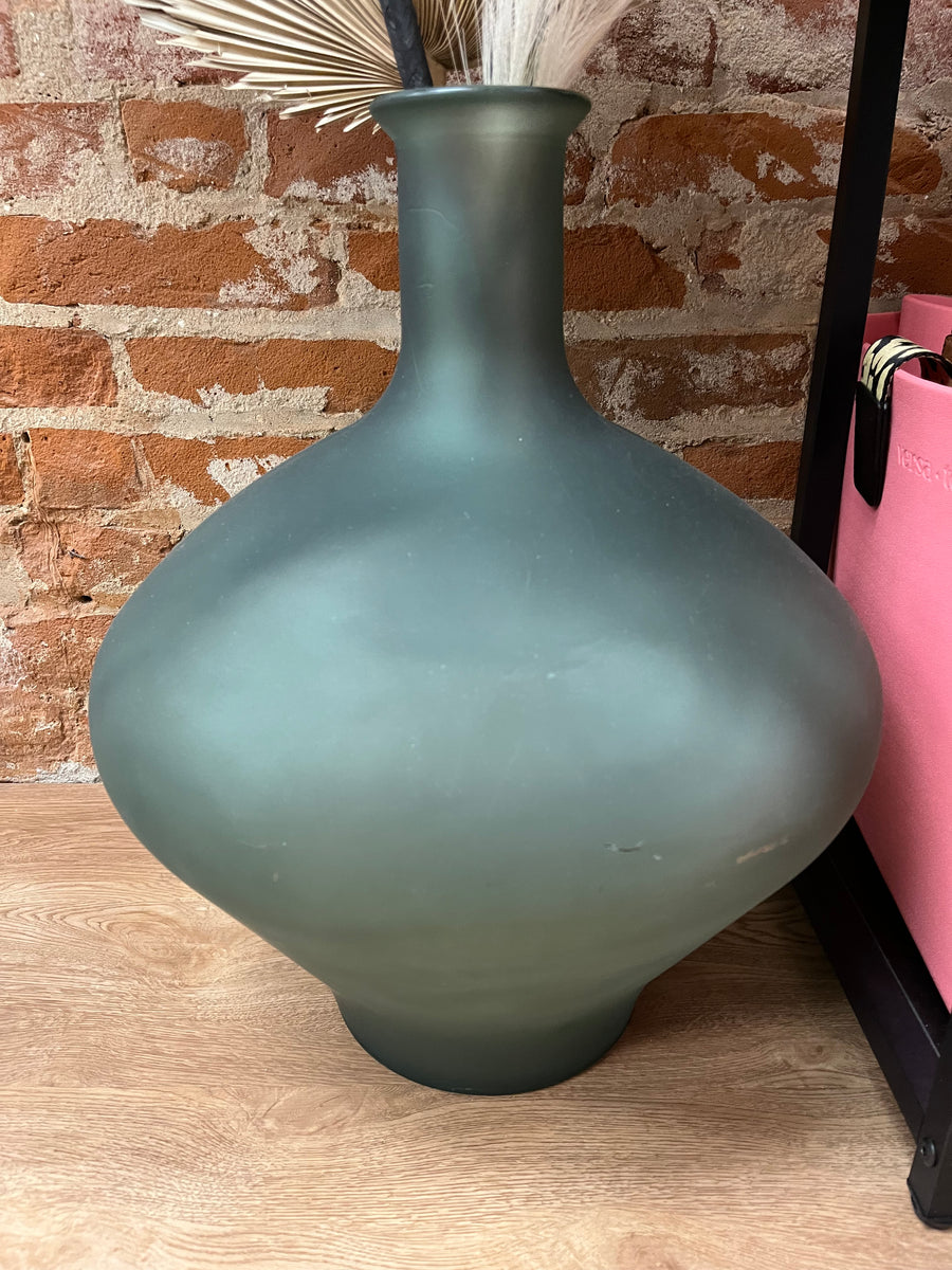 Large Green Glass Vase – Lighthouse Boutique